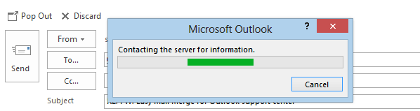 Fix For Outlook Contacting The Server For Information 